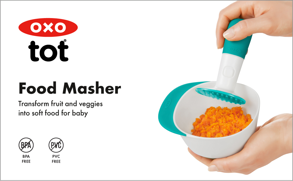 OXO Tot Baby Food Masher ( oxotot infant solids fruit vegetable feeding mash maker bowl ...