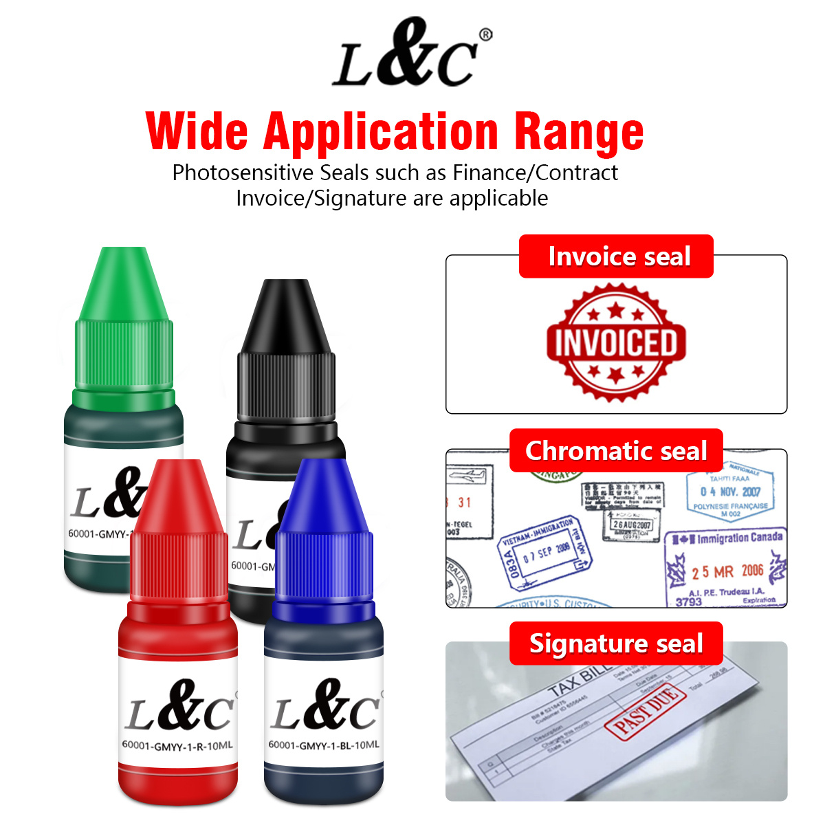 L&C 10m Oil Based Photosensitive Stamp Ink For Company Stamps & Self ...