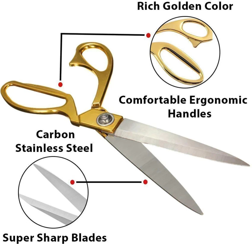 Professional Tailor Scissors Stainless Steel Fabric Cutting Silver ...