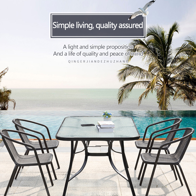 Outdoor table and chair combination courtyard table and chair outdoor ...