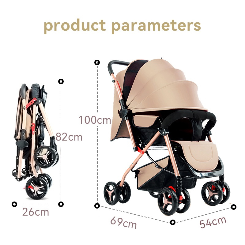 Stroller for baby Two-way Facing Foldable Stroller Travel Lie Down ...