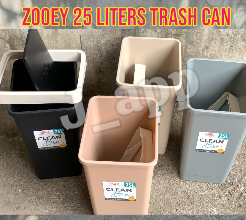 (25 LITERS) ZOOEY CLEAN BIN SMART DUAL SWING TRASH CAN/ BASURAHAN #380 ...