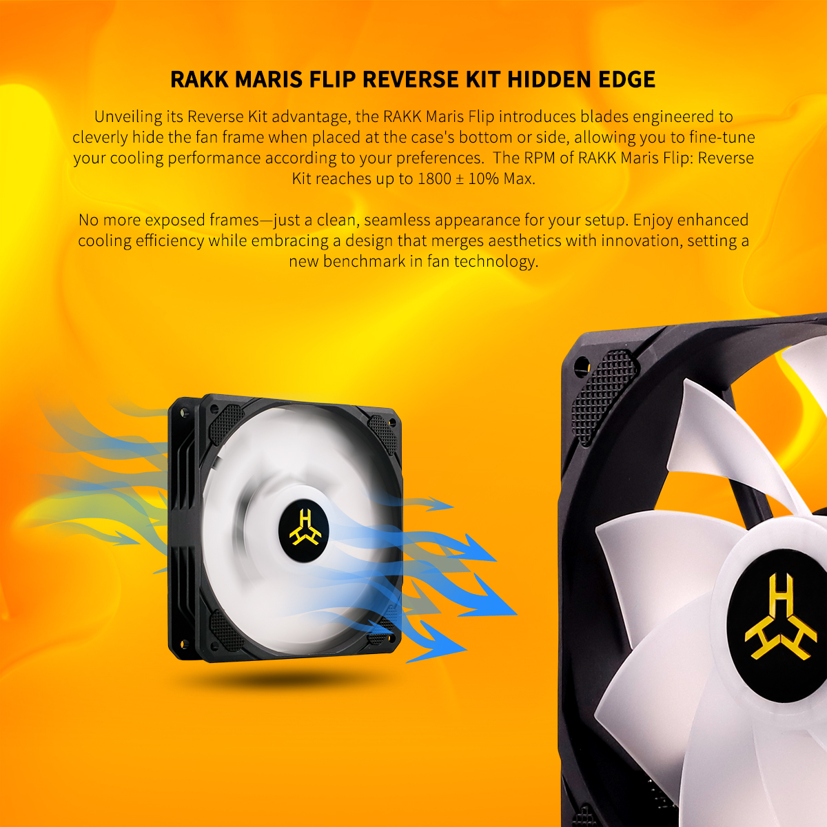 RAKK Maris Flip/ Maris Flip RV 120mm 3in1 case fan| 4-pin ARGB/reverse ...