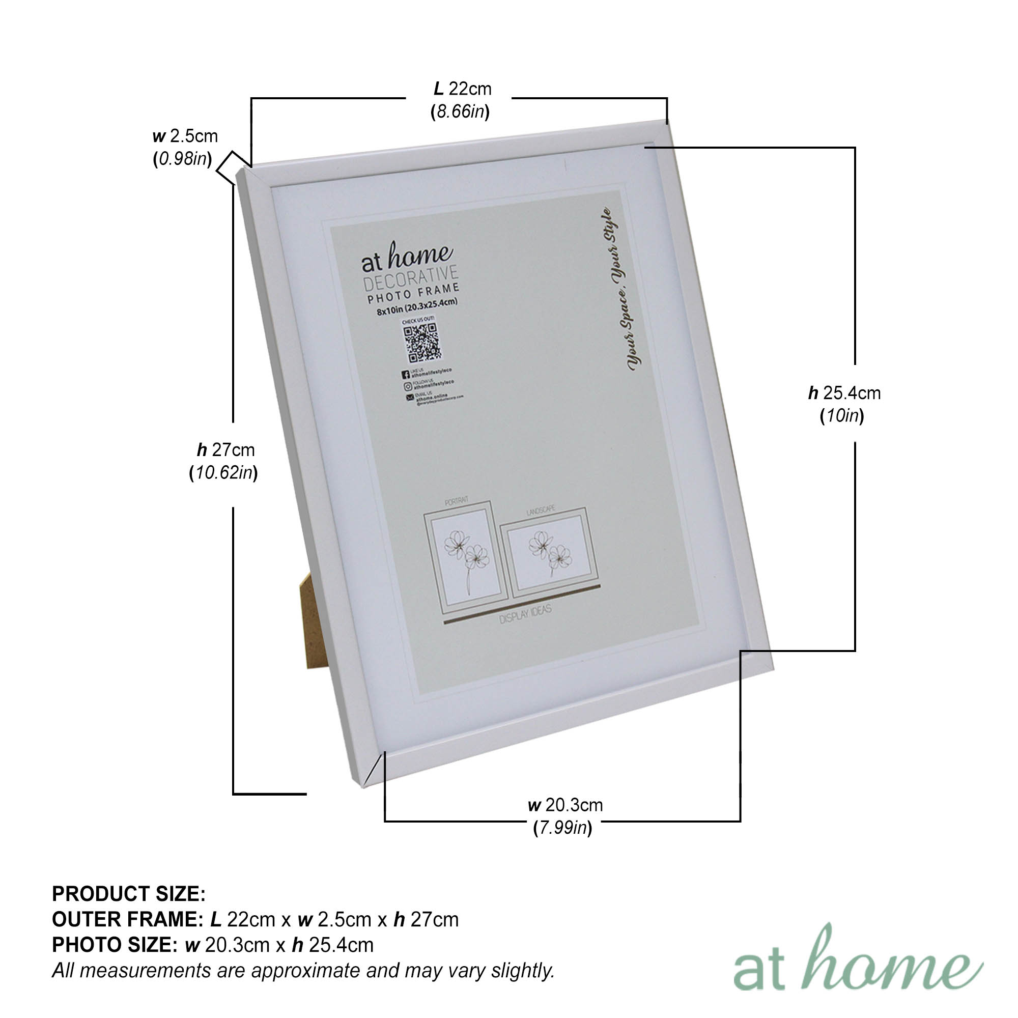 [BUY 1 GET 1] AT HOME Frames Essential Jane Picture Frame Photo Display ...