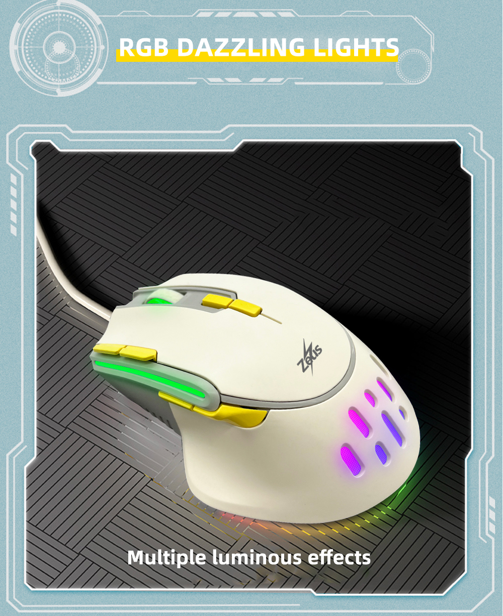 Zeus M-77 eSports Wired RGB Gaming Mouse 2 Colors RGB Mouse Basic Mouse ...