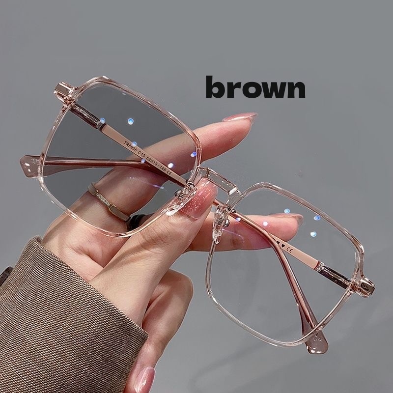 Ultra light large frame photochromic anti-blue light HD glasses for men ...