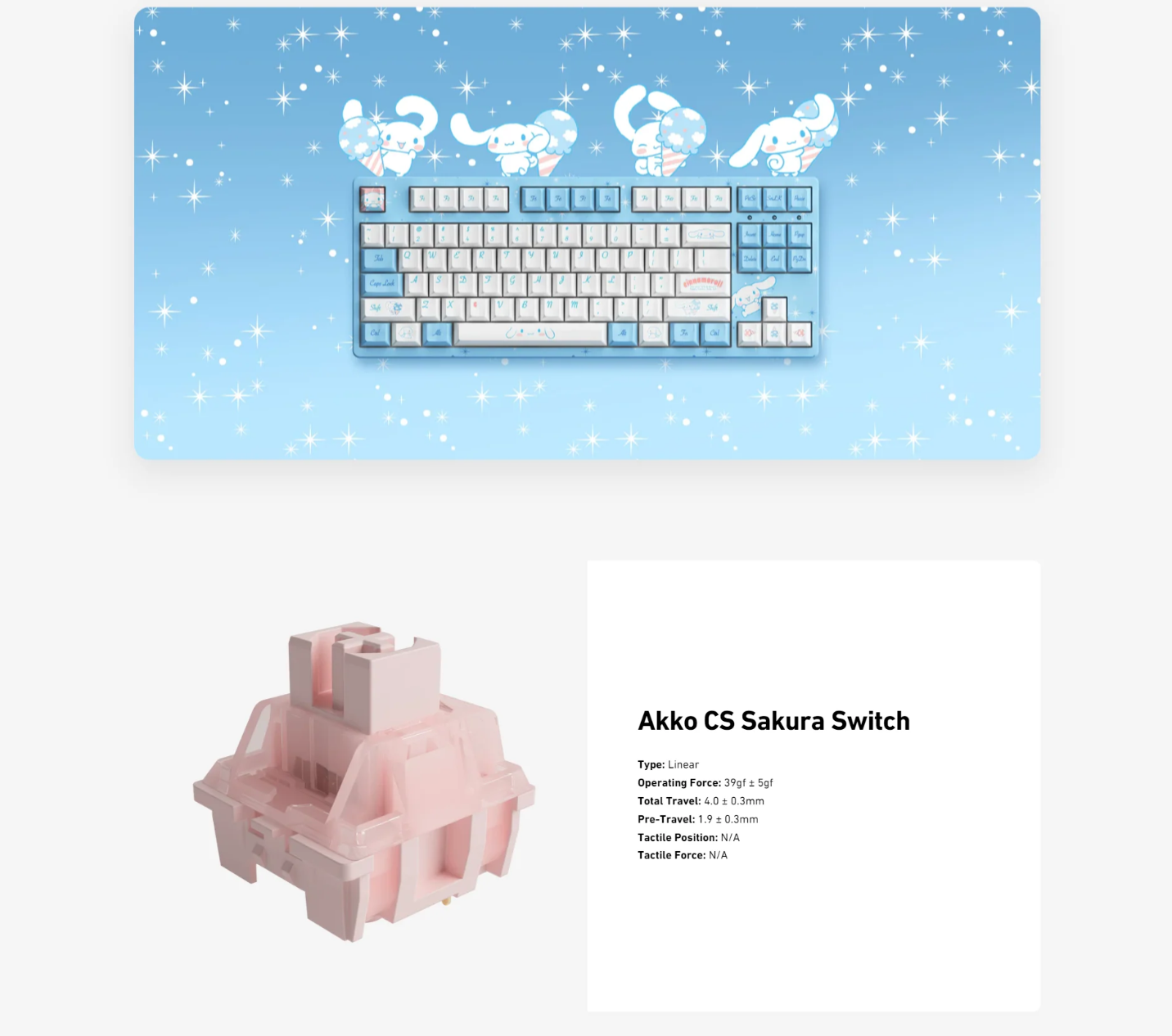 Akko Cinnamoroll 3087V2 Wired Mechanical Keyboard Tray Mount (Akko CS ...