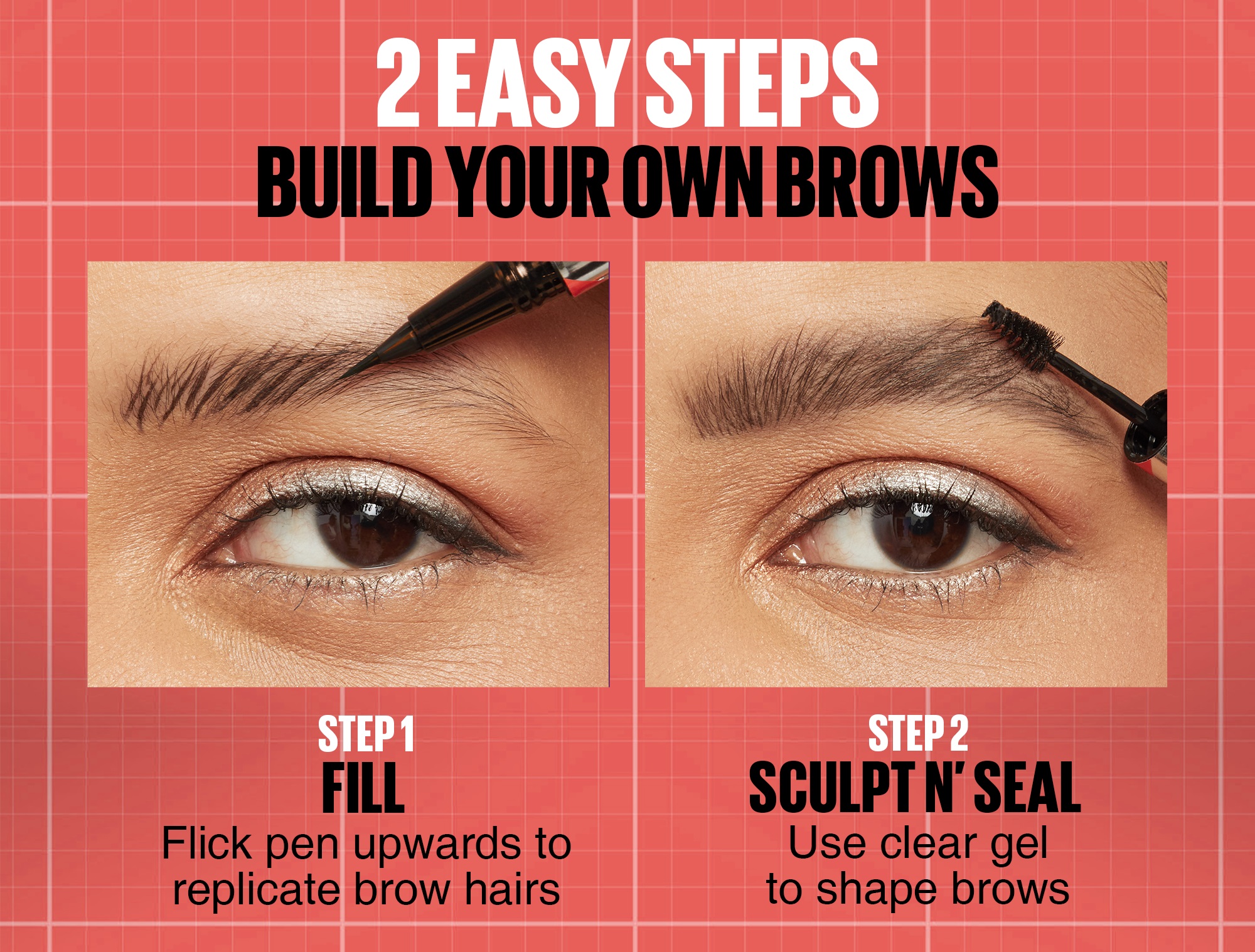 Maybelline Build-A-Brow 2-in-1 Brow Pen + Sealing Gel [Eyebrow, Eyebrow ...