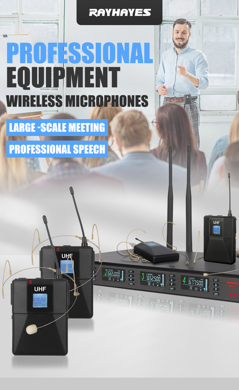 RAYHAYES Wireless Microphone Lapel Microphone for Meetings Video ...