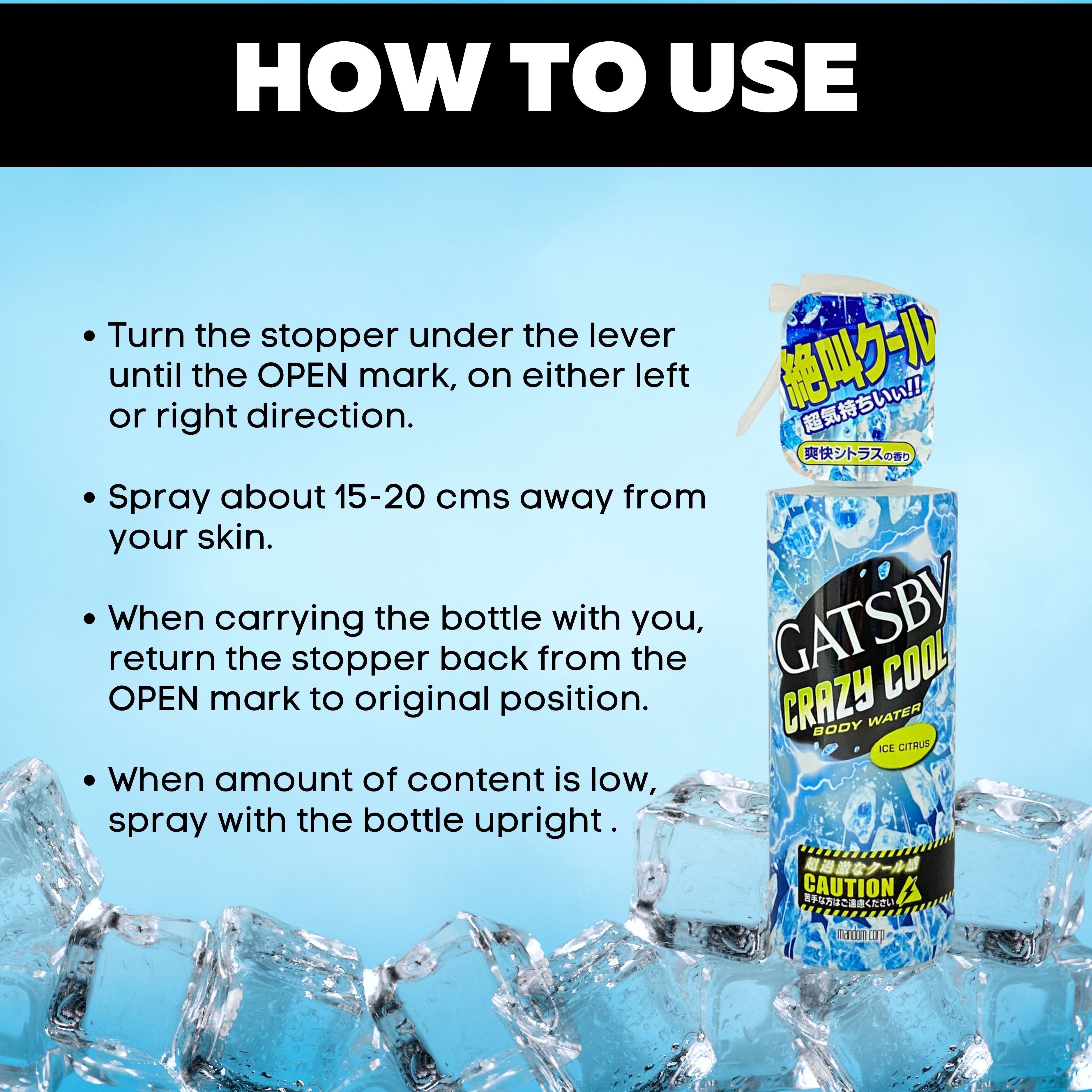 GATSBY CRAZY COOL BODY WATER - ICE CITRUS 170ml | Shopee Philippines