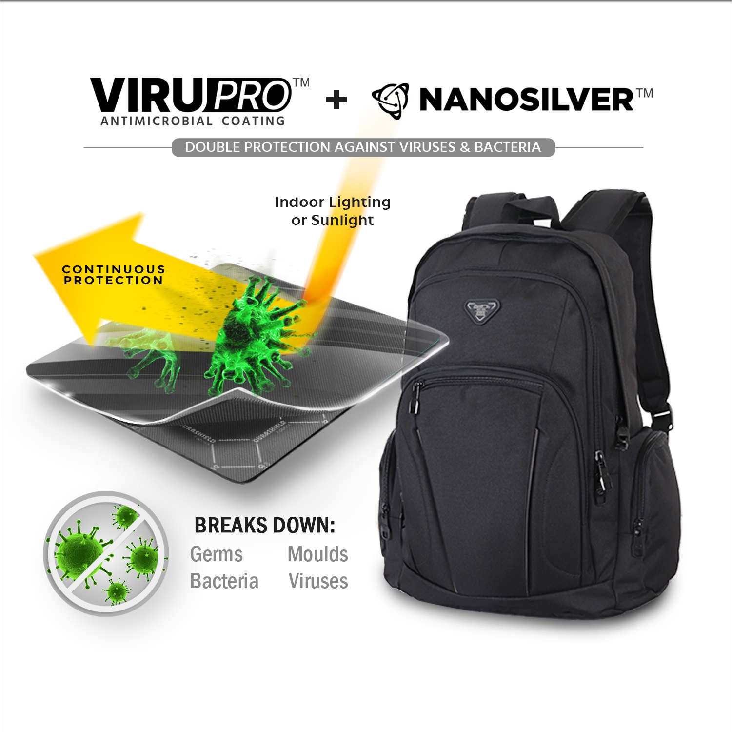 Hawk 5828 Corporate Backpack with VIRUPRO Anti-Microbial Protection ...