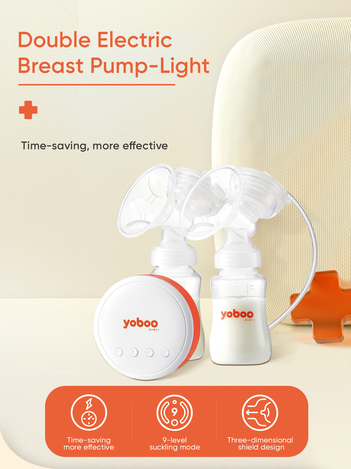 Yoboo Double Electric Breast Pump-Light Painless Pumping | 300ML Feeding Baby Bottle | Easy To ...