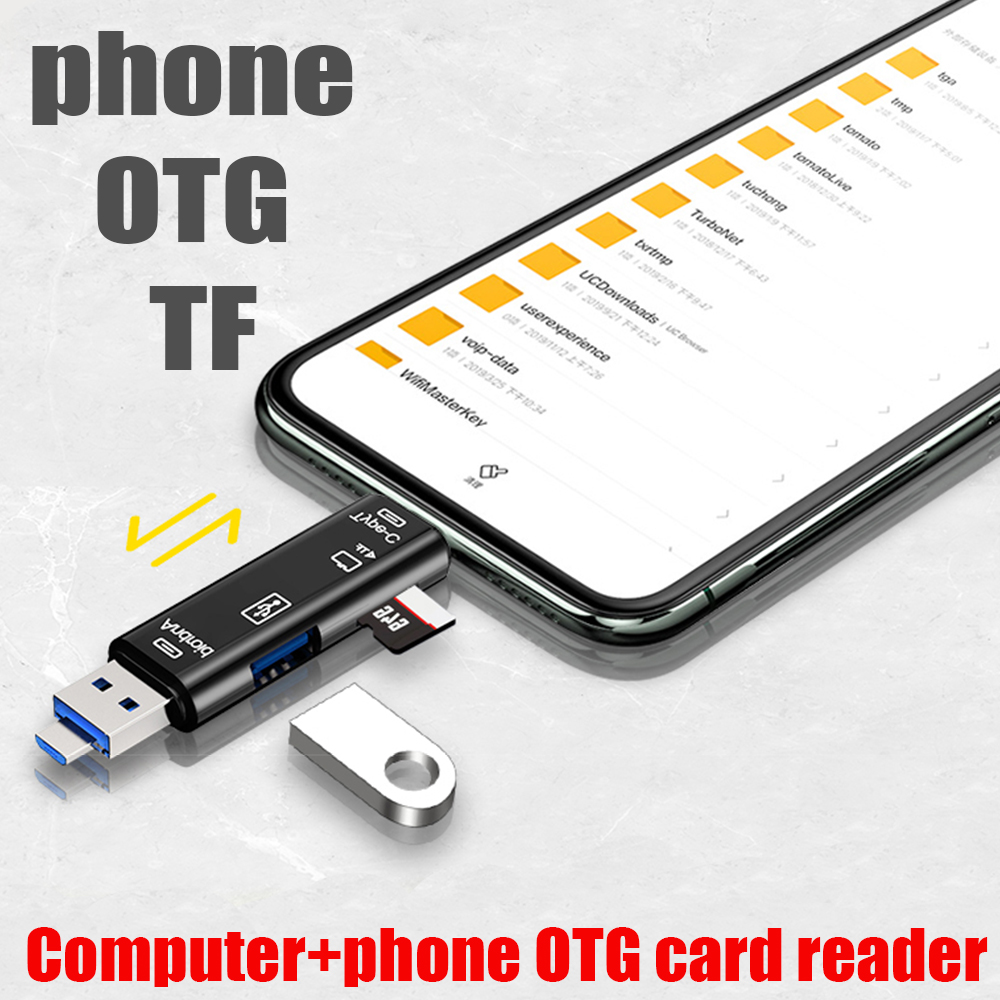 Actual Type-C Android TF Card Micro MemoryCard USB Adapter Card Reader ...