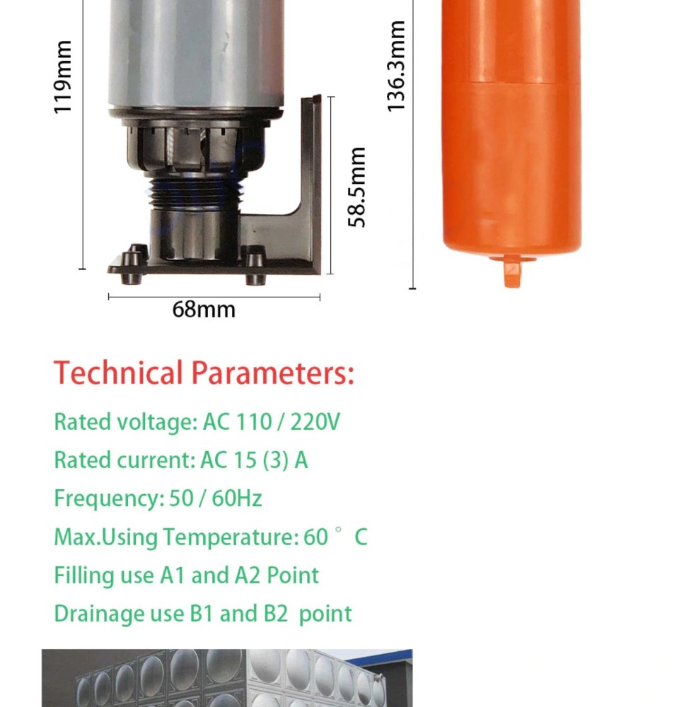 Double Float Suspension Automatic Liquid Level Controller Pump Switch YT-70AB Float 220V Water ...