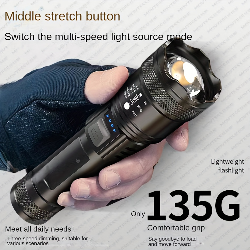 1000m LED Flashlight rechargeable waterproof heavy duty XHP50 Zoomable ...