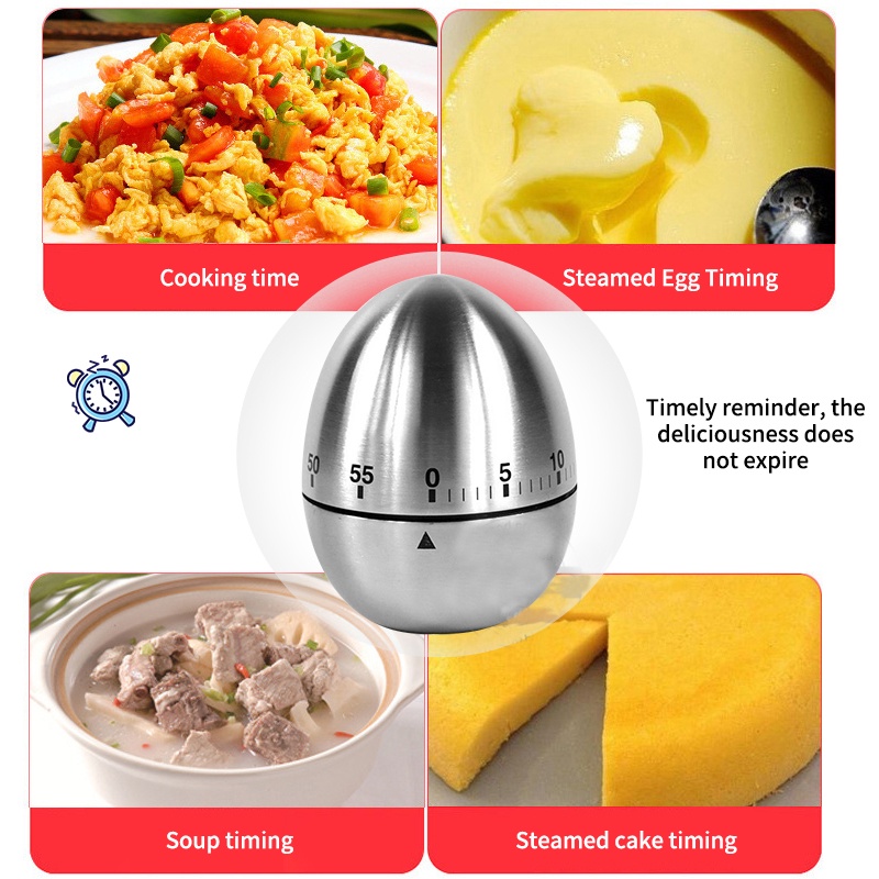 Kitchen Mechanical Timer Egg Type Timer 60 Minutes Student Timer Baking ...