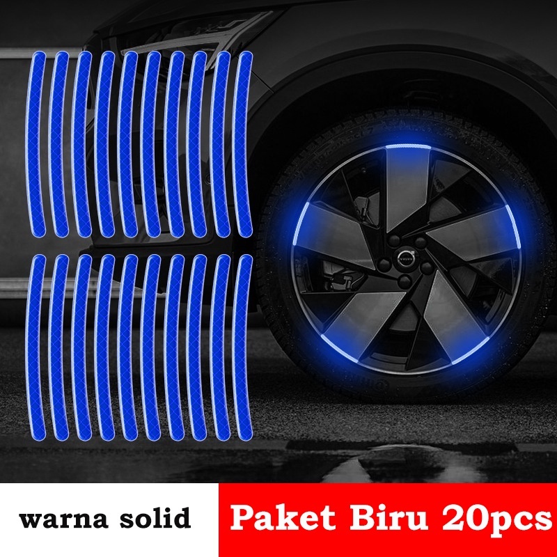 20 Pcs Car Wheel Hub Sticker High Reflective Stripe Tape for Motorcycle ...