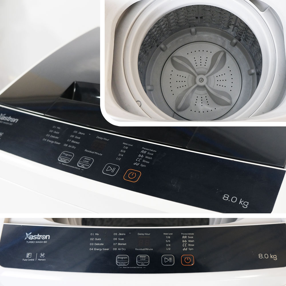 Astron TURBOWASH80 Fully Automatic Washing Machine - 8kg | Wash and Dry ...
