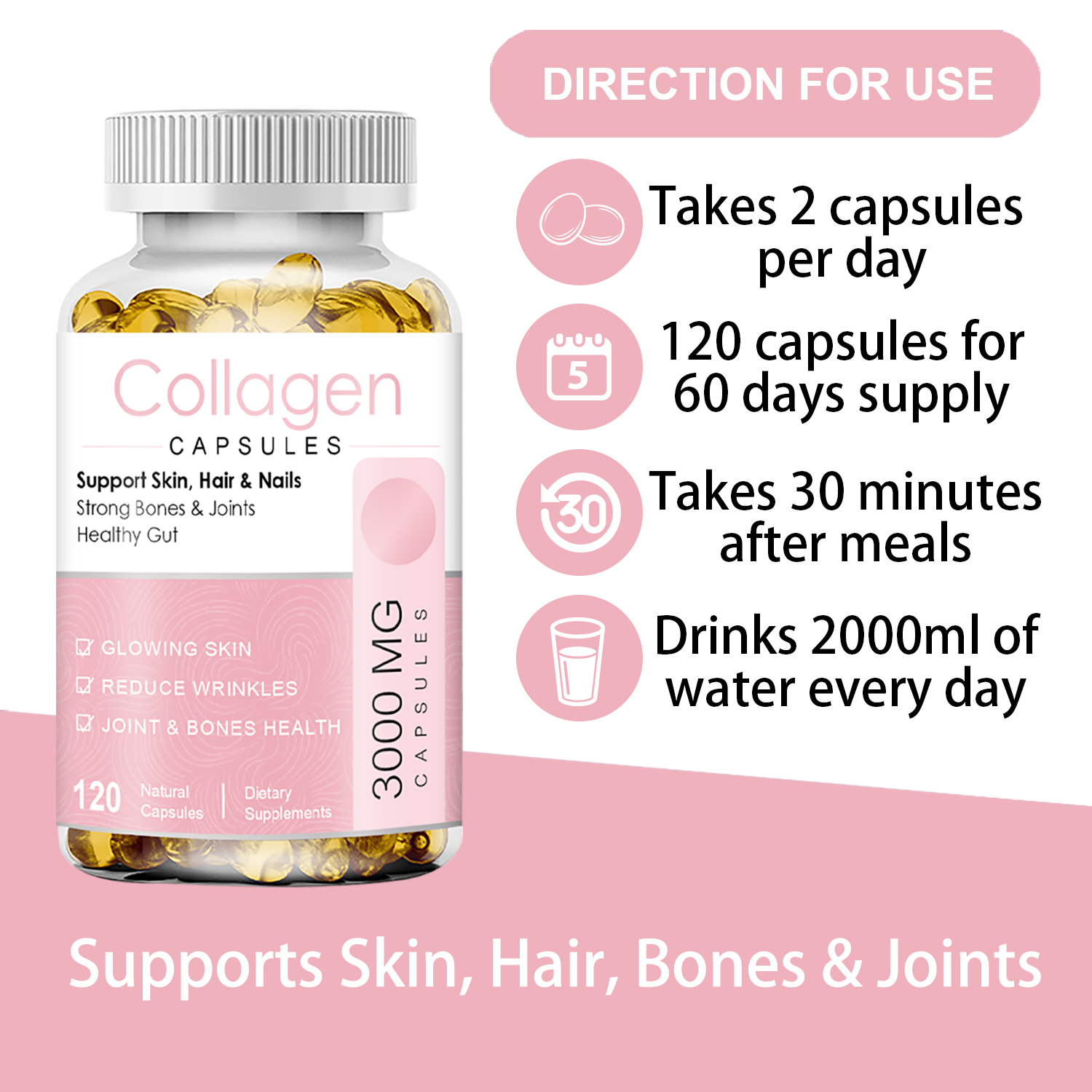 Softher Collagen Capsule Vitamin C Skin Glow Anti Aging Supplement ...