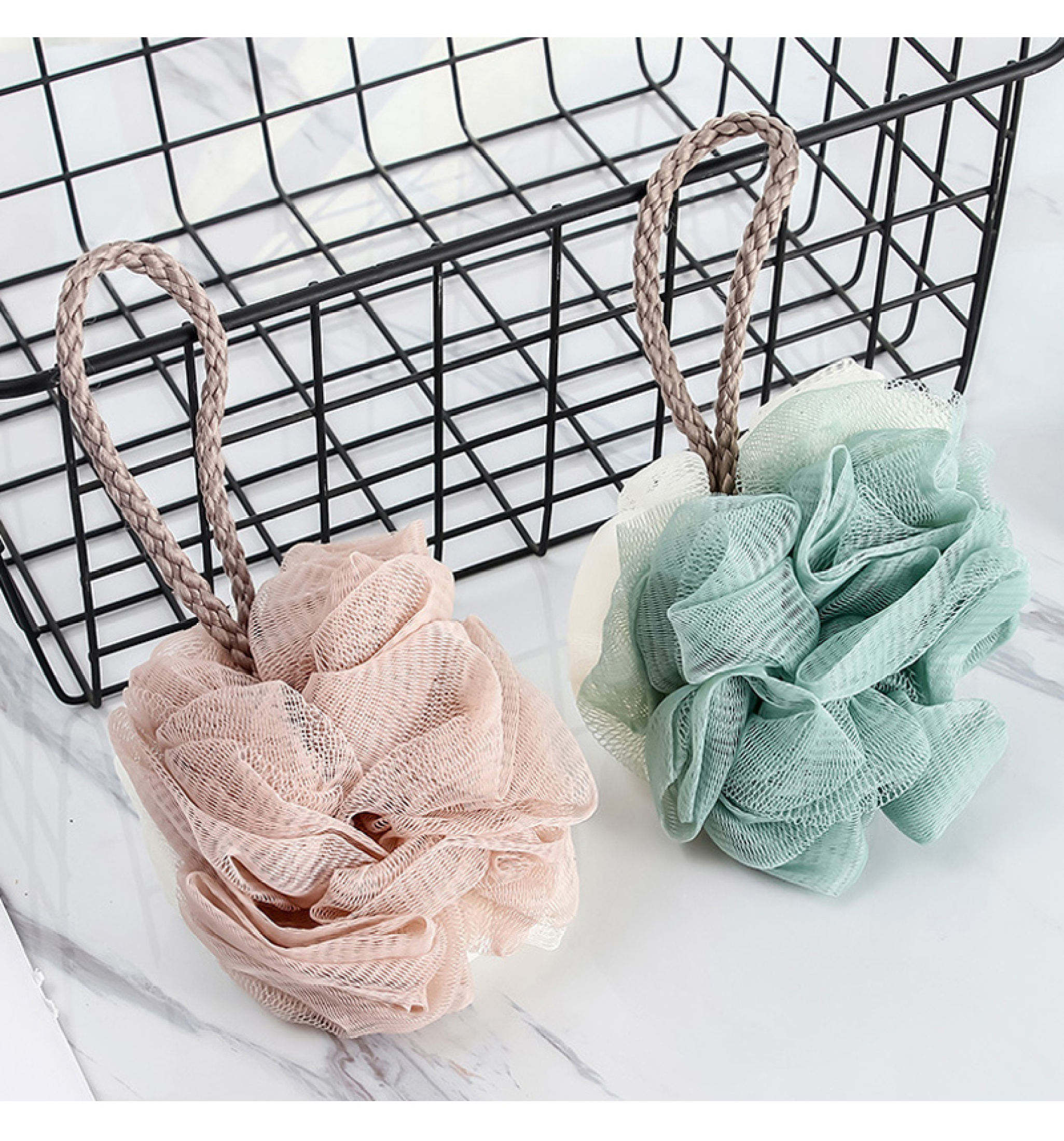 Bath Shower ball Sponge Bath Loofahs Mesh Pouf Shower Ball | Shopee ...