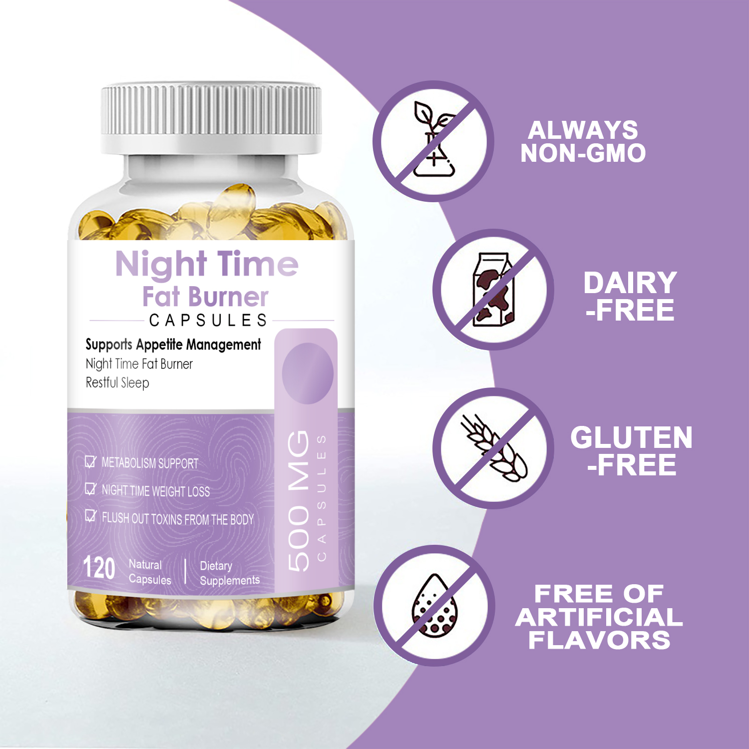 Omilay Slimming Capsule Night Time Fat Burner Softgels Detox Weight ...