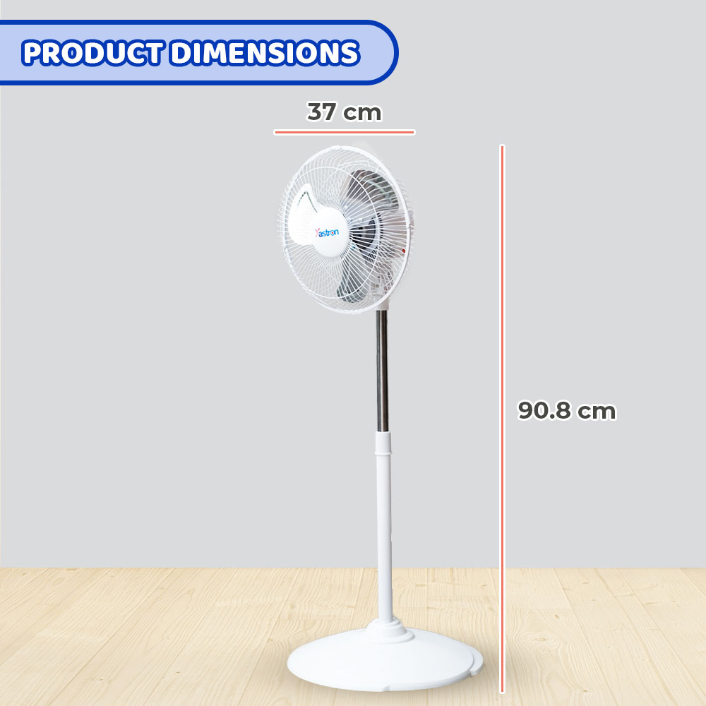 Astron AIRBLAZE 10” Electric Stand Fan - White | Heavy-Duty Metal Blade ...