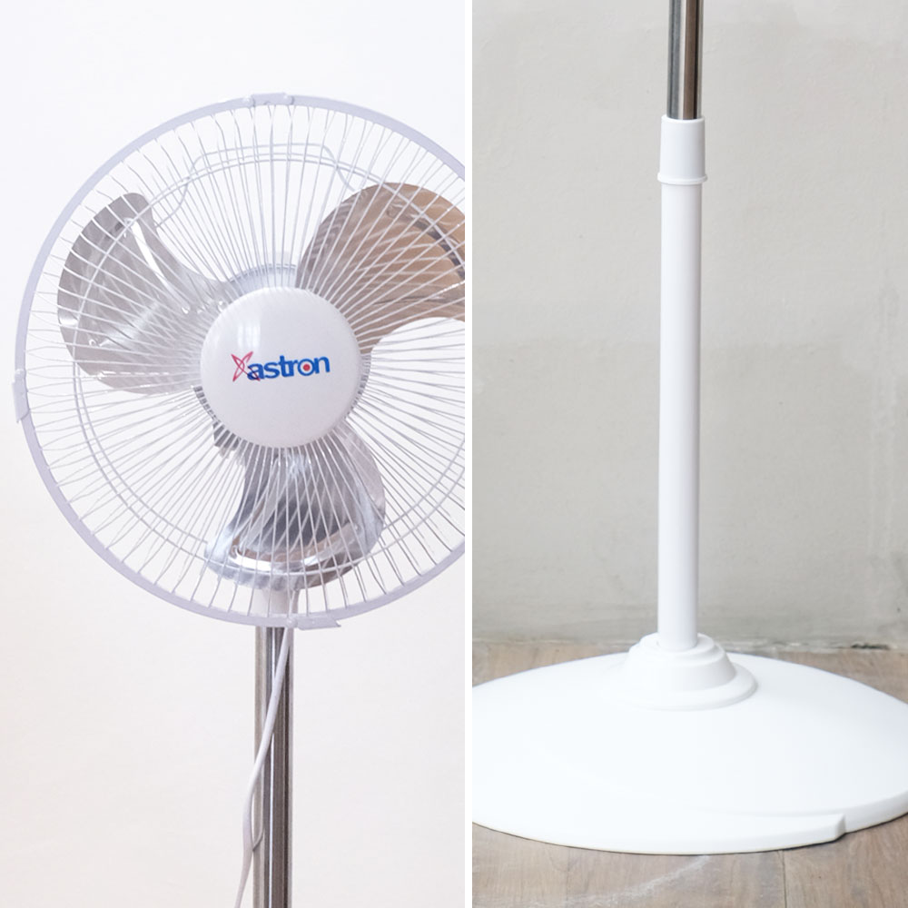 Astron AIRBLAZE 10” Electric Stand Fan - White | Heavy-Duty Metal Blade ...