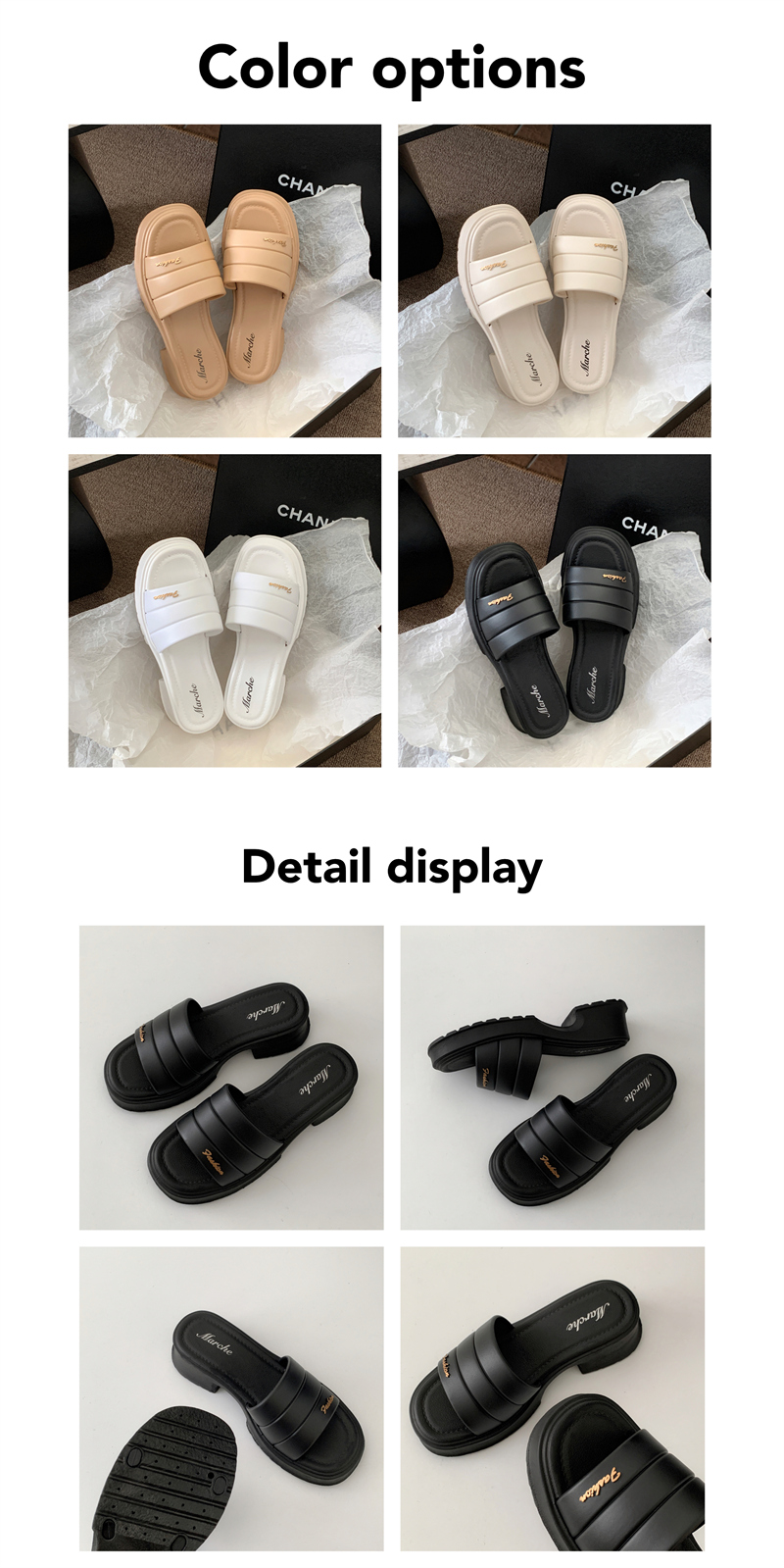 Marche 2024 Thick-Sole Muffin Heeled Casual Sandals For Women(standard ...