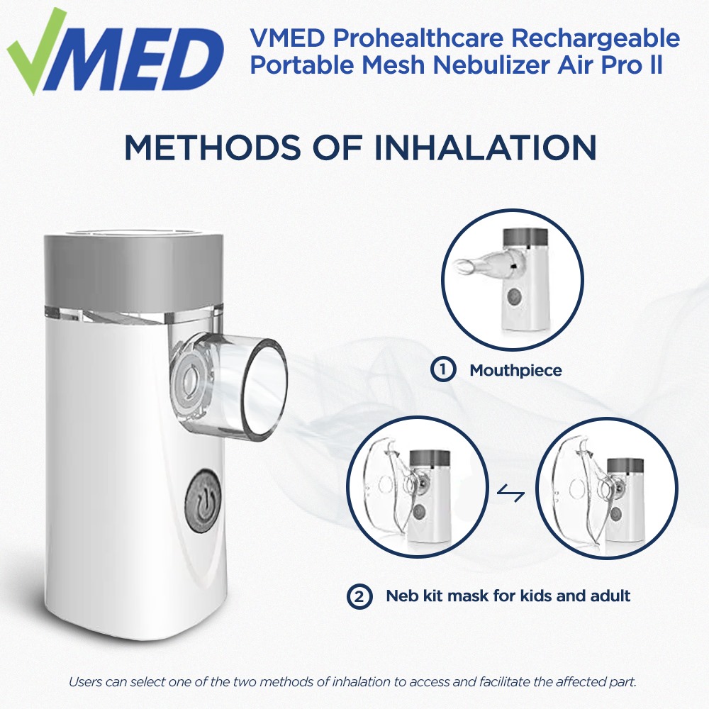 Vmed Prohealthcare Rechargeable Portable Handheld Mesh Nebulizer Air ...