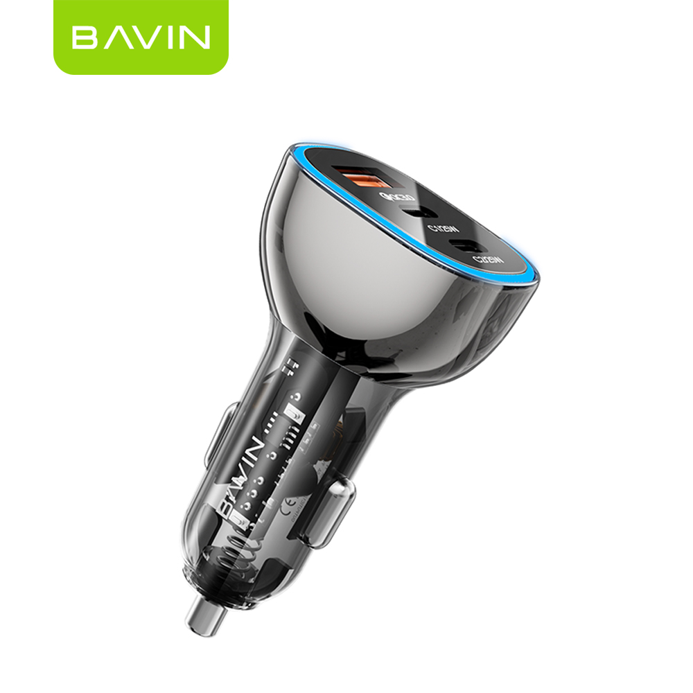 BAVIN PC978 68W PD Fast Charging USB-C Car Charger w/ 2x Type-C Port 25W / 1x USB Port 18W QC 3. ...