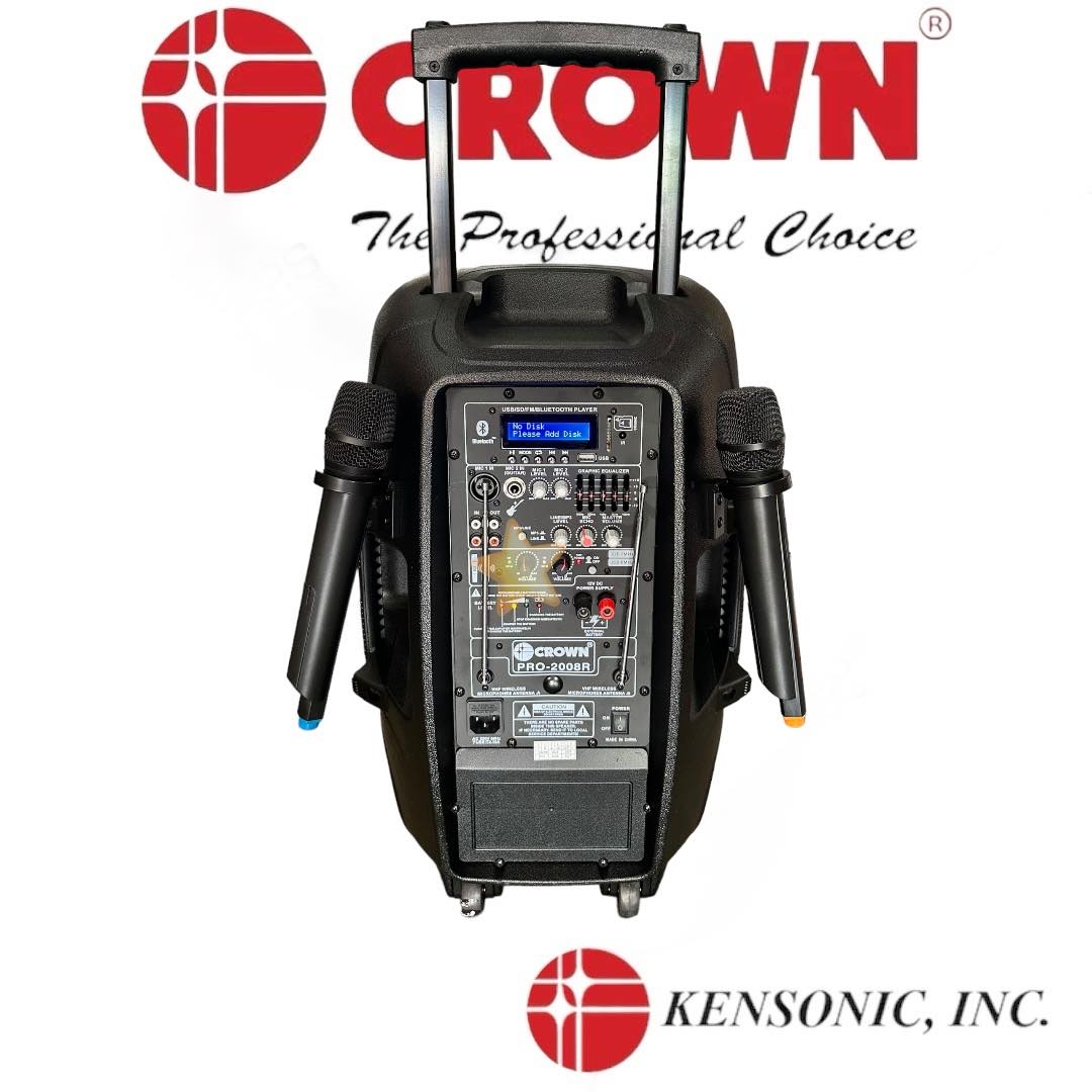Original CROWN PRO-2008R Portable Trolly Speaker 250watts RMS 12"WOOFER ...