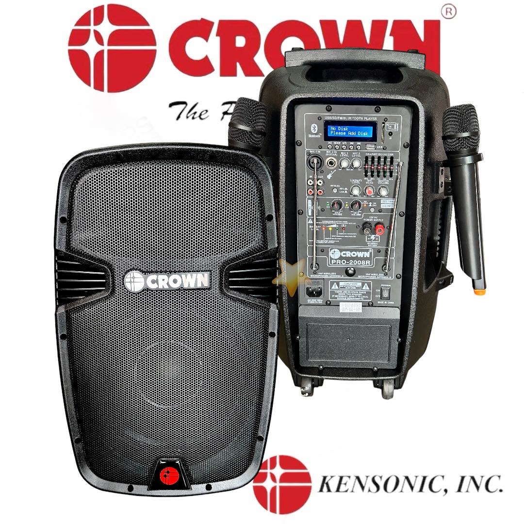 Original CROWN PRO-2008R Portable Trolly Speaker 250watts RMS 12"WOOFER ...