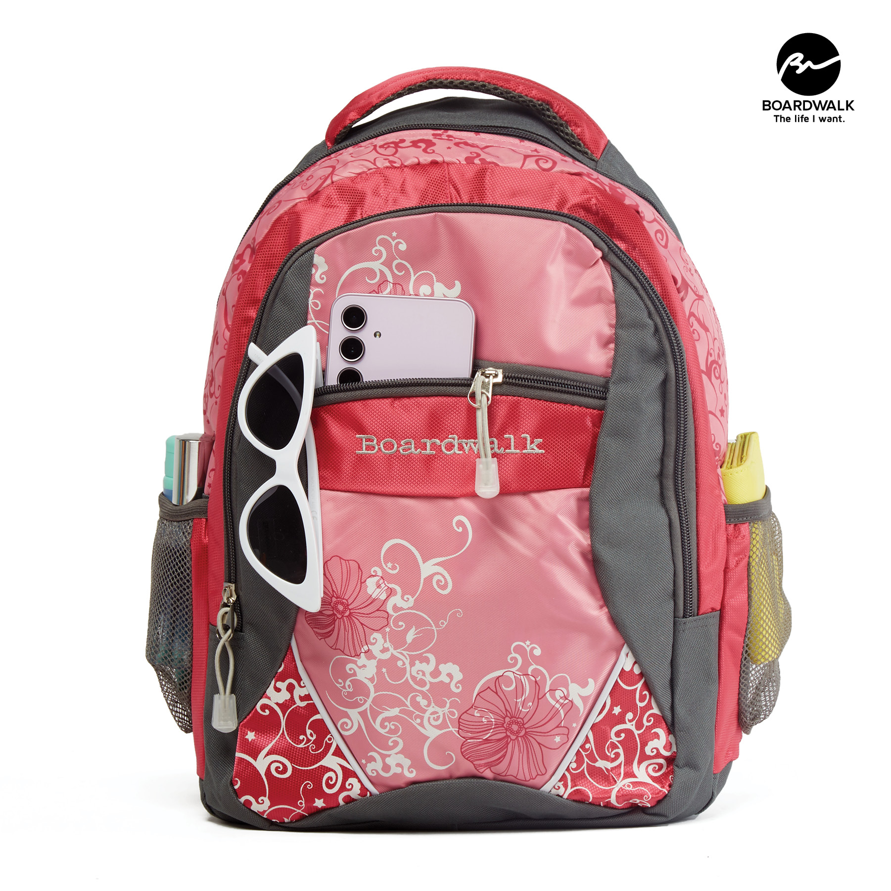 BOARDWALK FINSHION SCHOOL GIRLS BACKPACK WITH FLORAL PATTERN DESIGN ...