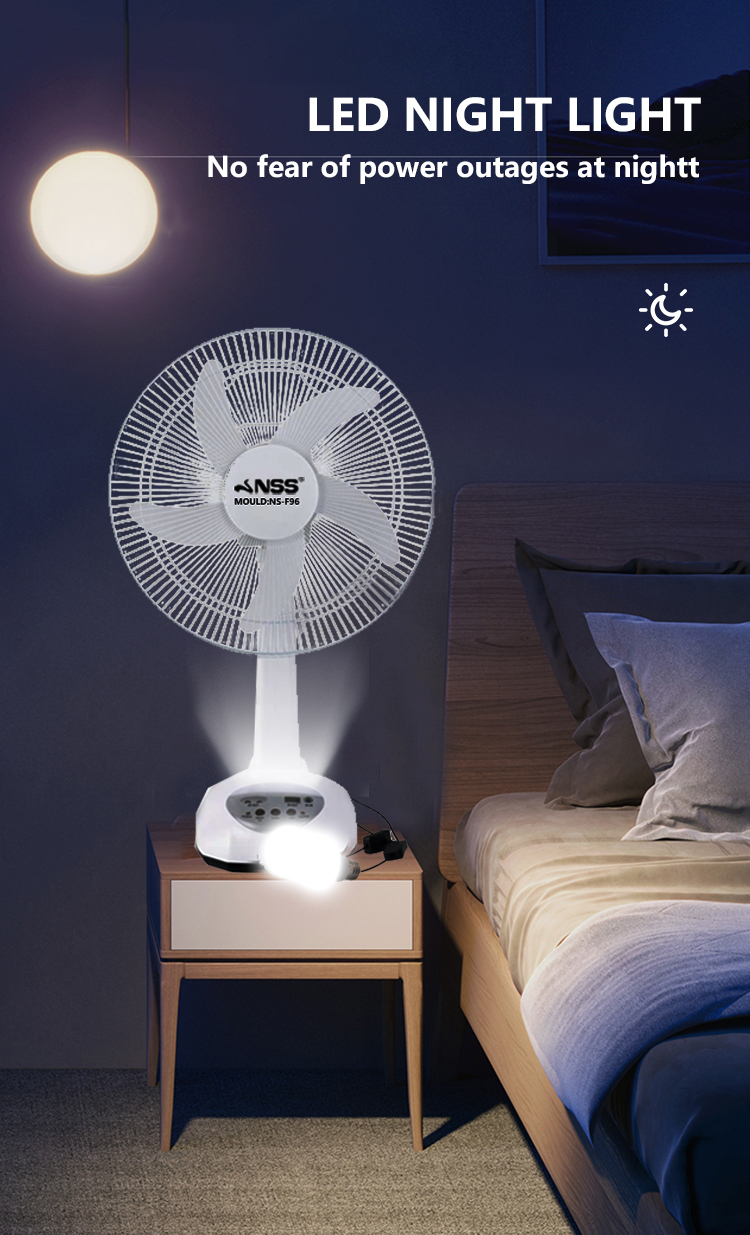 NSS 12'' Solar Fan Rechargeable Electric Fan with solar panel 14 ...