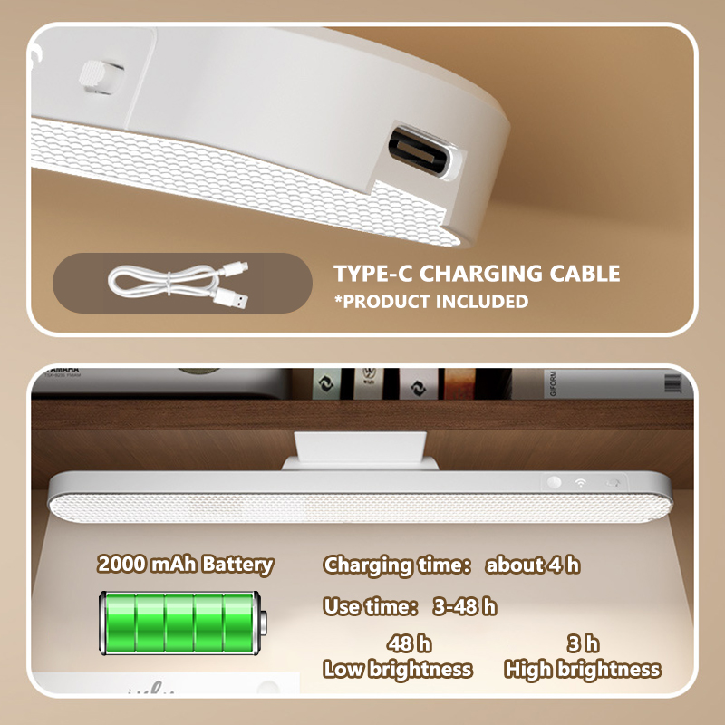 LED Rechargeable Light Magnetic Desk Lamp for Study Table Light With ...