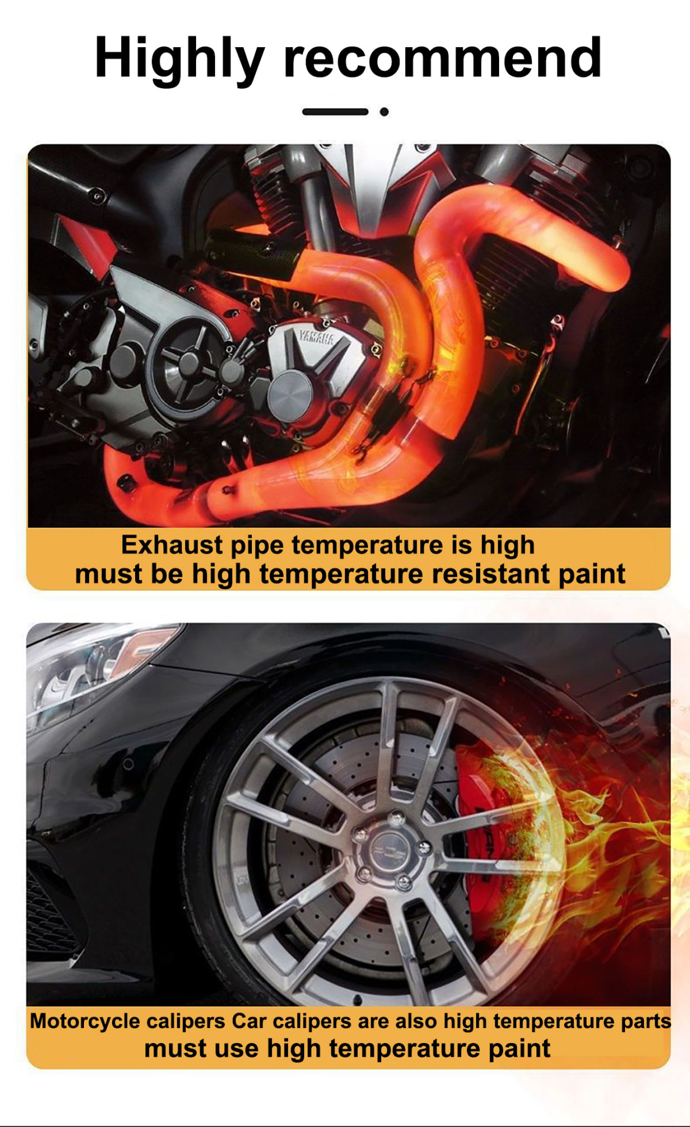 Motorcycle Body Parts High Temp Spray Paint Engine Coating Spray ...