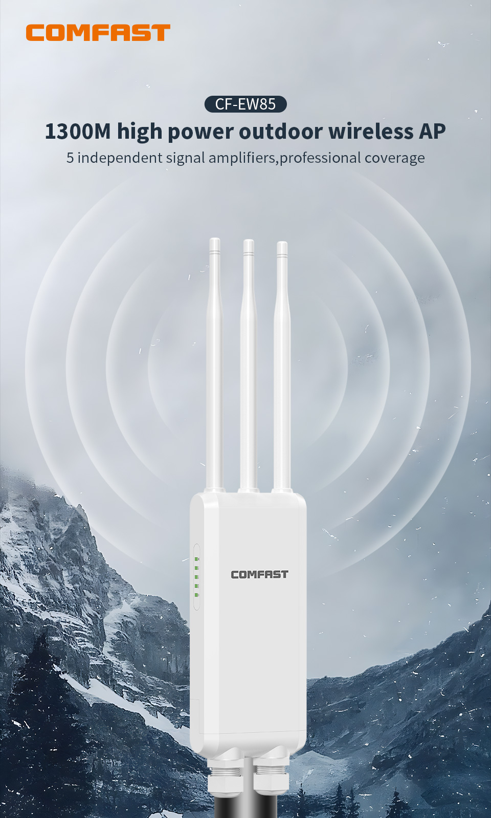 COMFAST CF-EW85 1300M Outdoor Wireless AP High Power Gigabit Dual-Band ...