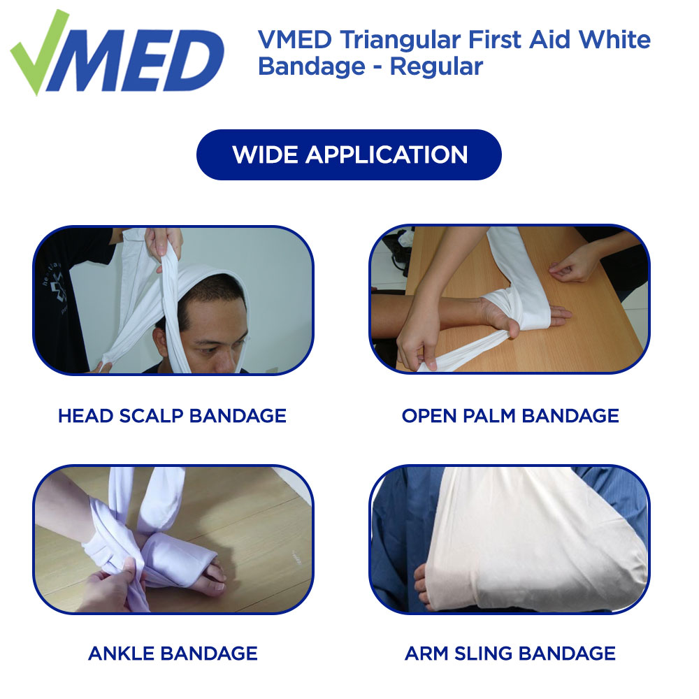 VMED Medical Triangular First-Aid Bandage (40x40x60inches) (1pc ...