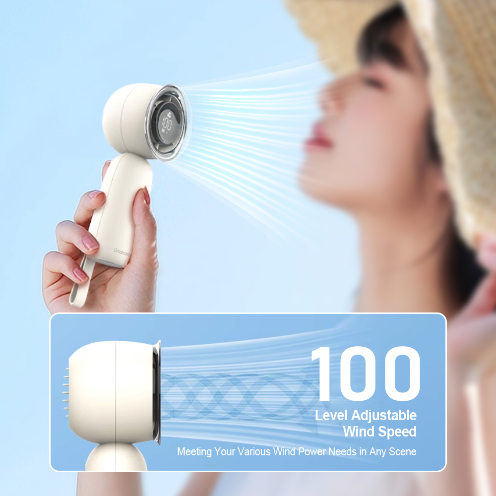 Orashare HF05 3000 mAh Mini Fan Rechargeable Handheld Strong Wind 100 ...