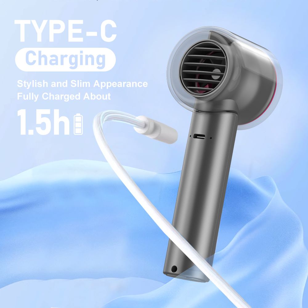 Orashare HF04 Mini Fan Rechargeable High Speed Turbo Strong Wind 5 Gear ...