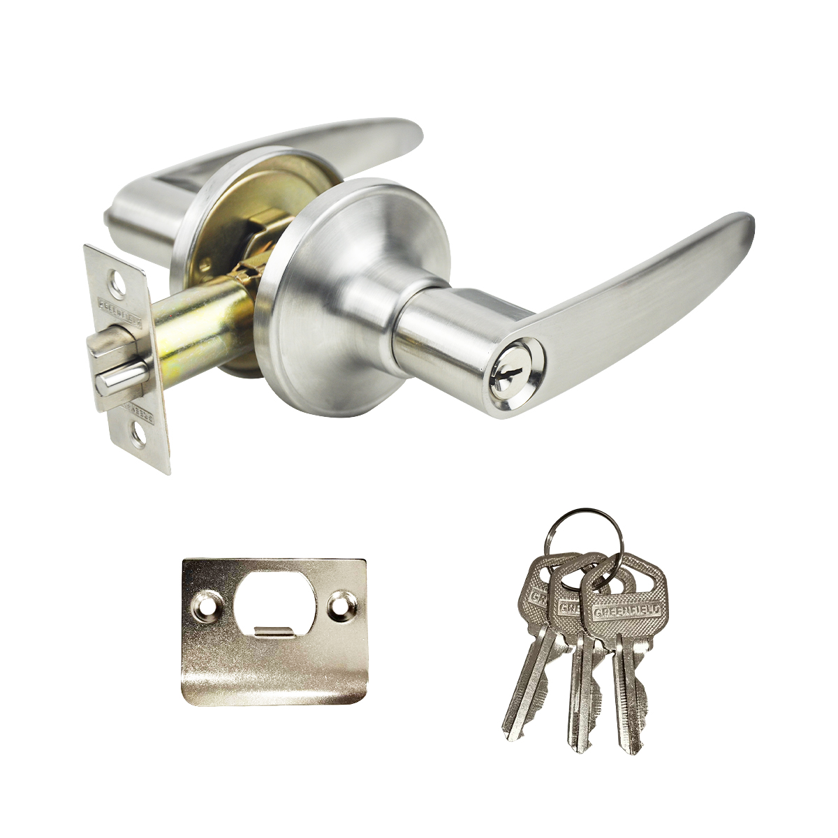 Greenfield Entrance Leverset Stainless Steel - Door Hardware & Locks ...