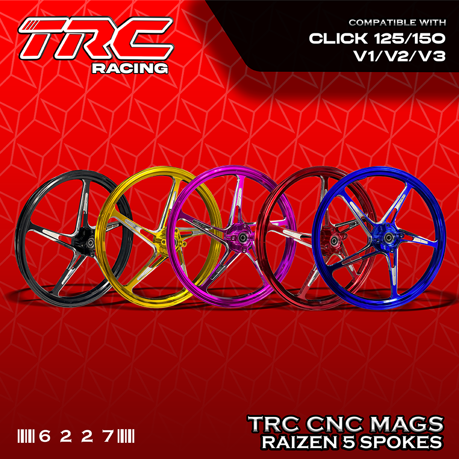 TRC CLICK 125/150 V1/V2/V3 CNC Mags Raizen 5 Spokes 1.4 x 1.4 x 17 6227 ...