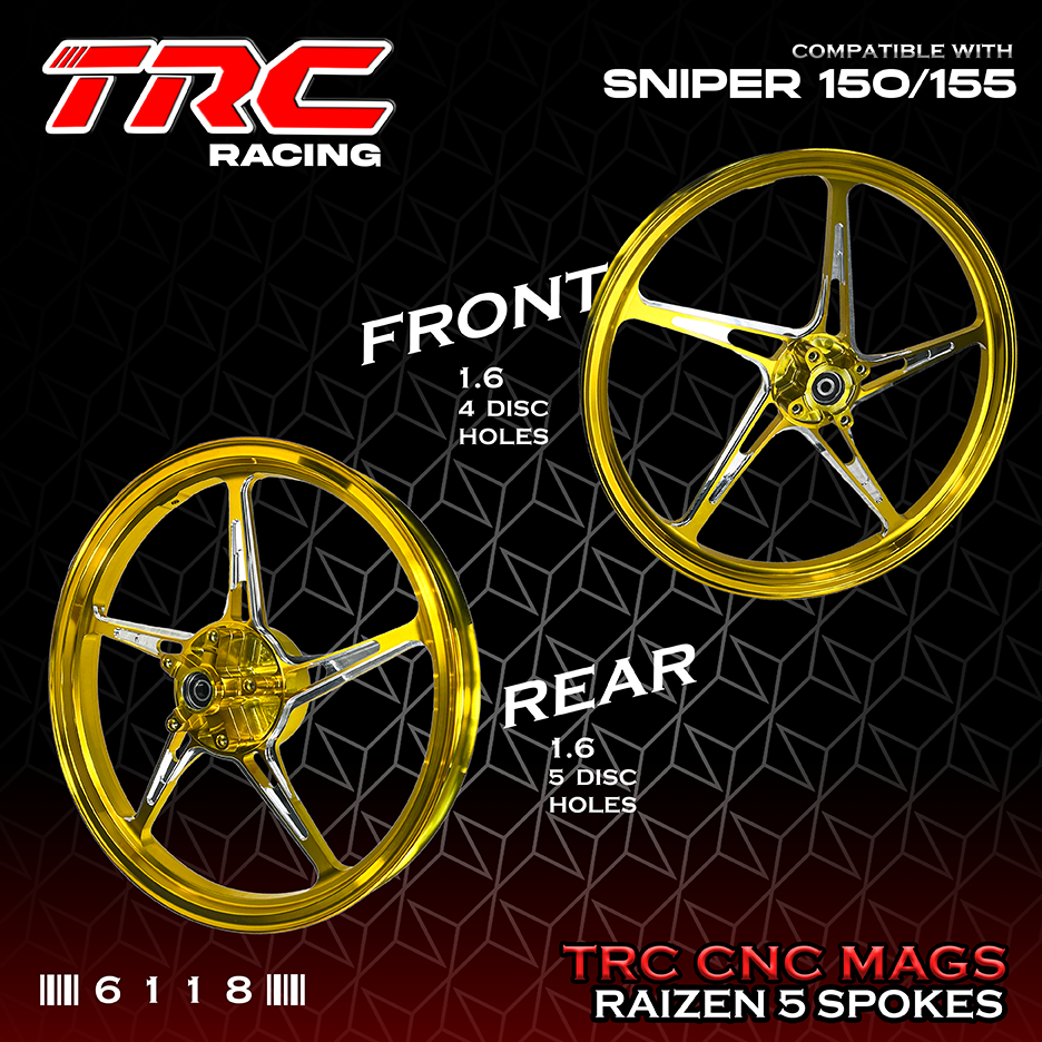 TRC CNC Mags Raizen 5 Spokes 1.6 x 1.6 x 17 Malaysian Concept Sniper ...