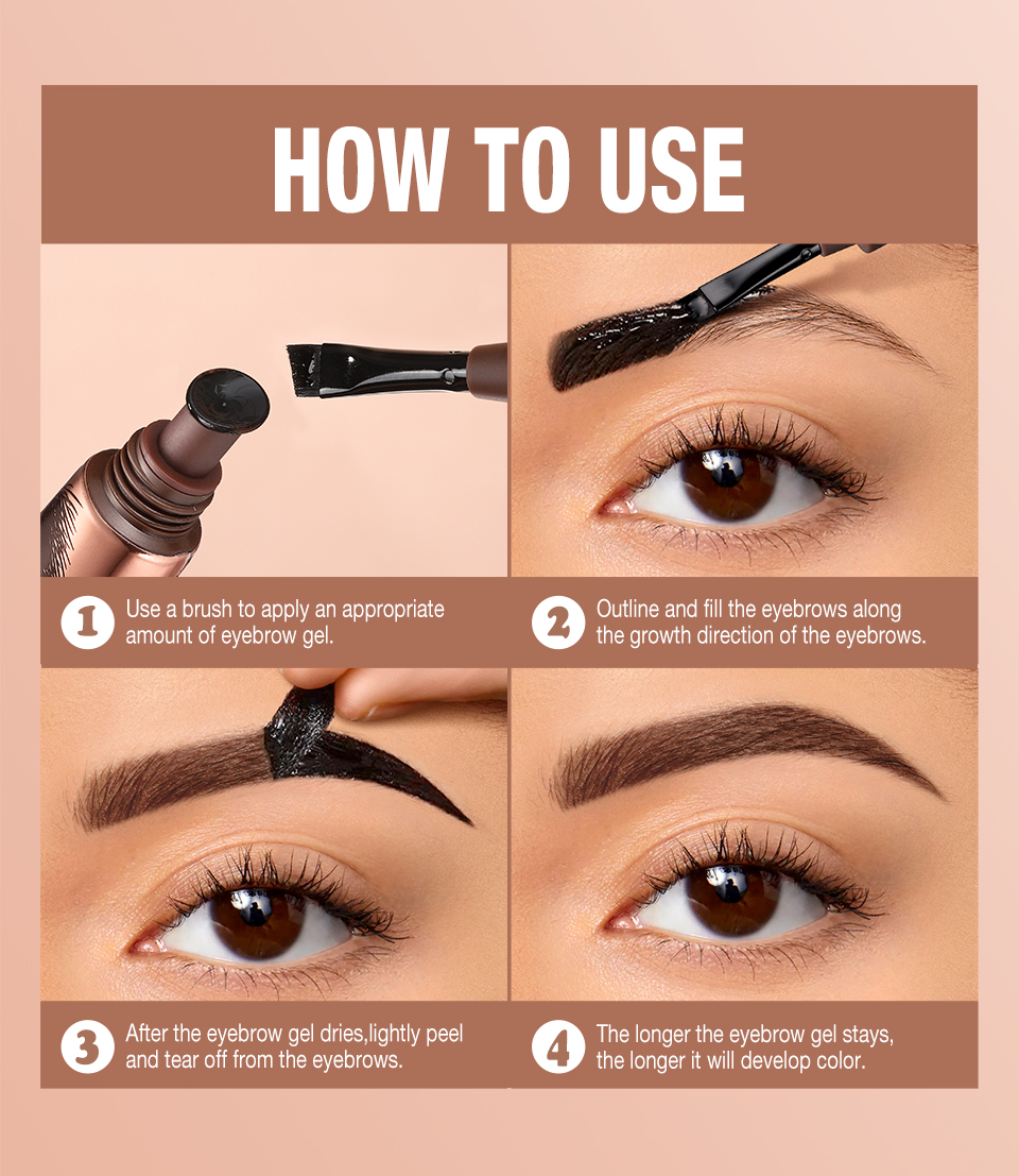 O.TWO.O Eyebrow Gel Peel Off Brows Tint Waterpoof Long Lasting Eyebrow ...