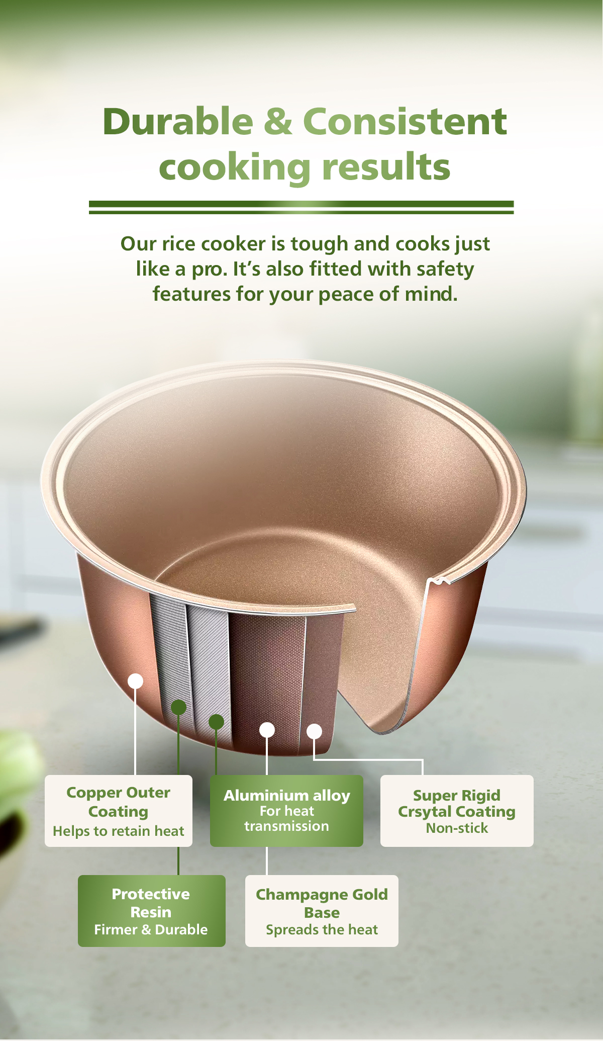 PHILIPS Mechanical Rice Cooker 2L - 7 Cups/14 Bowls 48 Hours Keep Warm ...