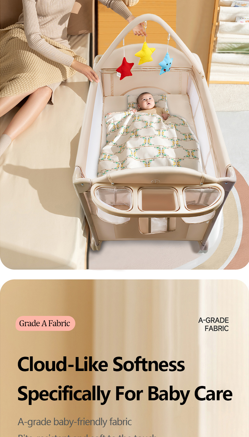 COCOBB Baby Crib With Mosquito Net Multifunctional Mobile Liftable ...