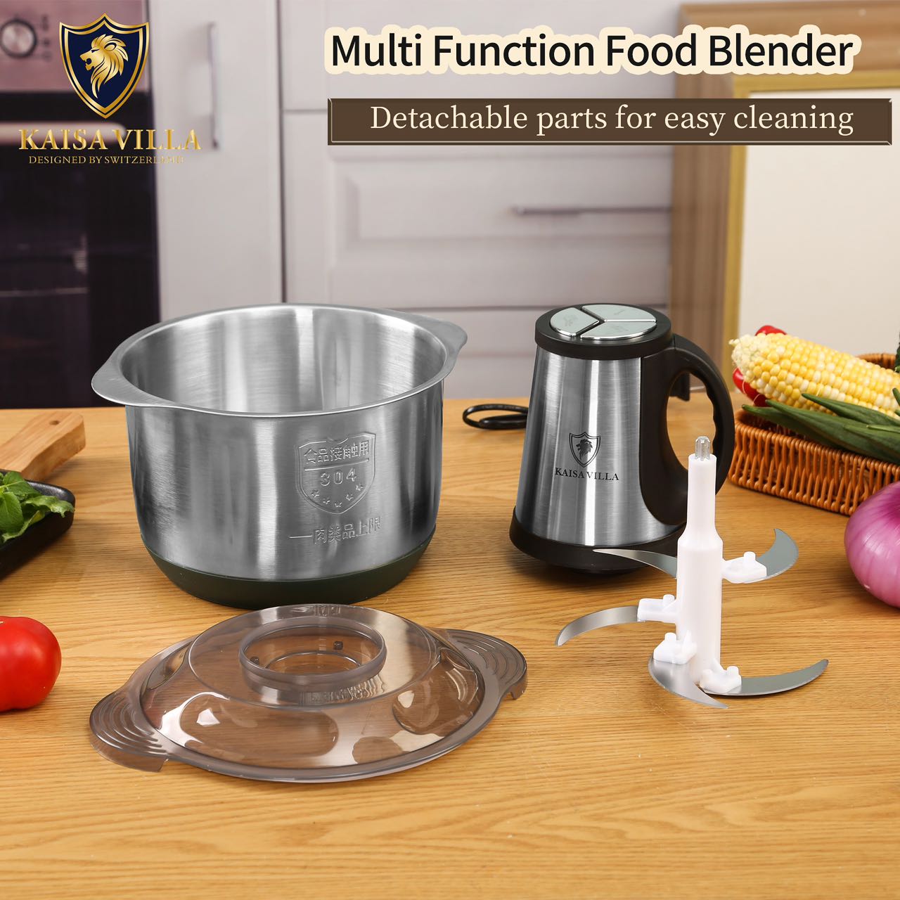 KAISAVILLA Electric Meat Grinder/Food Processor 5L Capacity Stainless ...