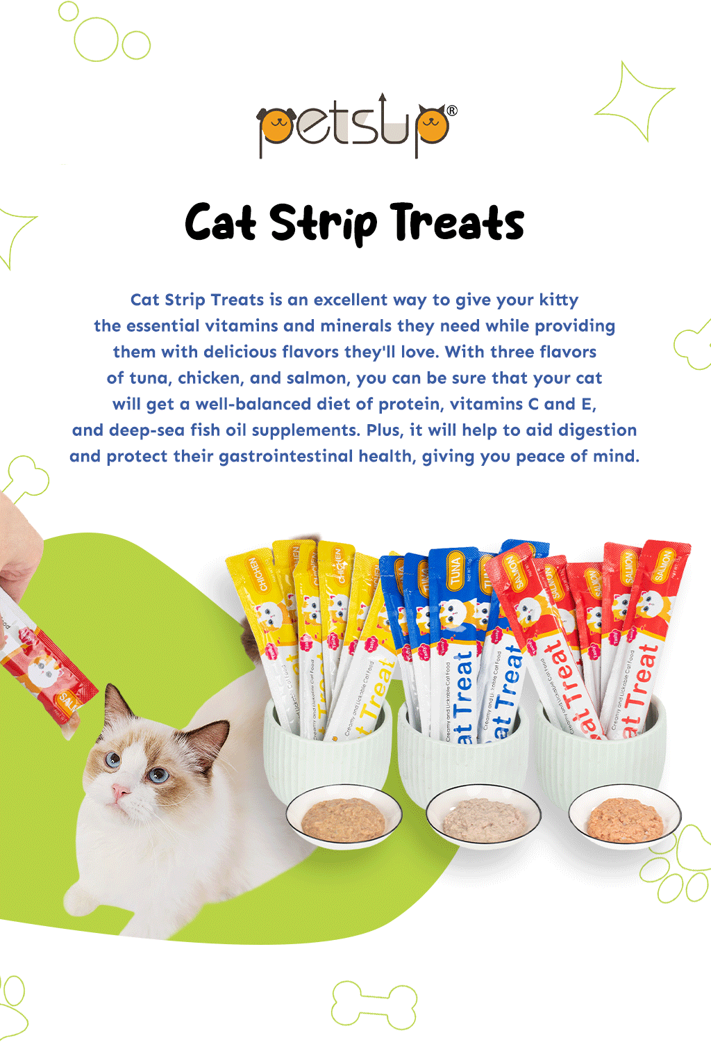 Petsup 15Pcs Cat Strip Treats Liquid Creamy Snacks Tasty Nutritious for ...