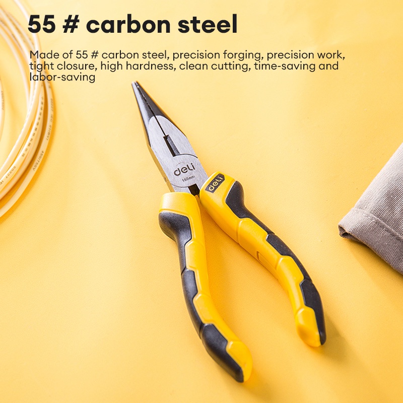 Deli Tools 6" 7" Long Nose Pliers Heavy Duty Pliers Multi-functional ...