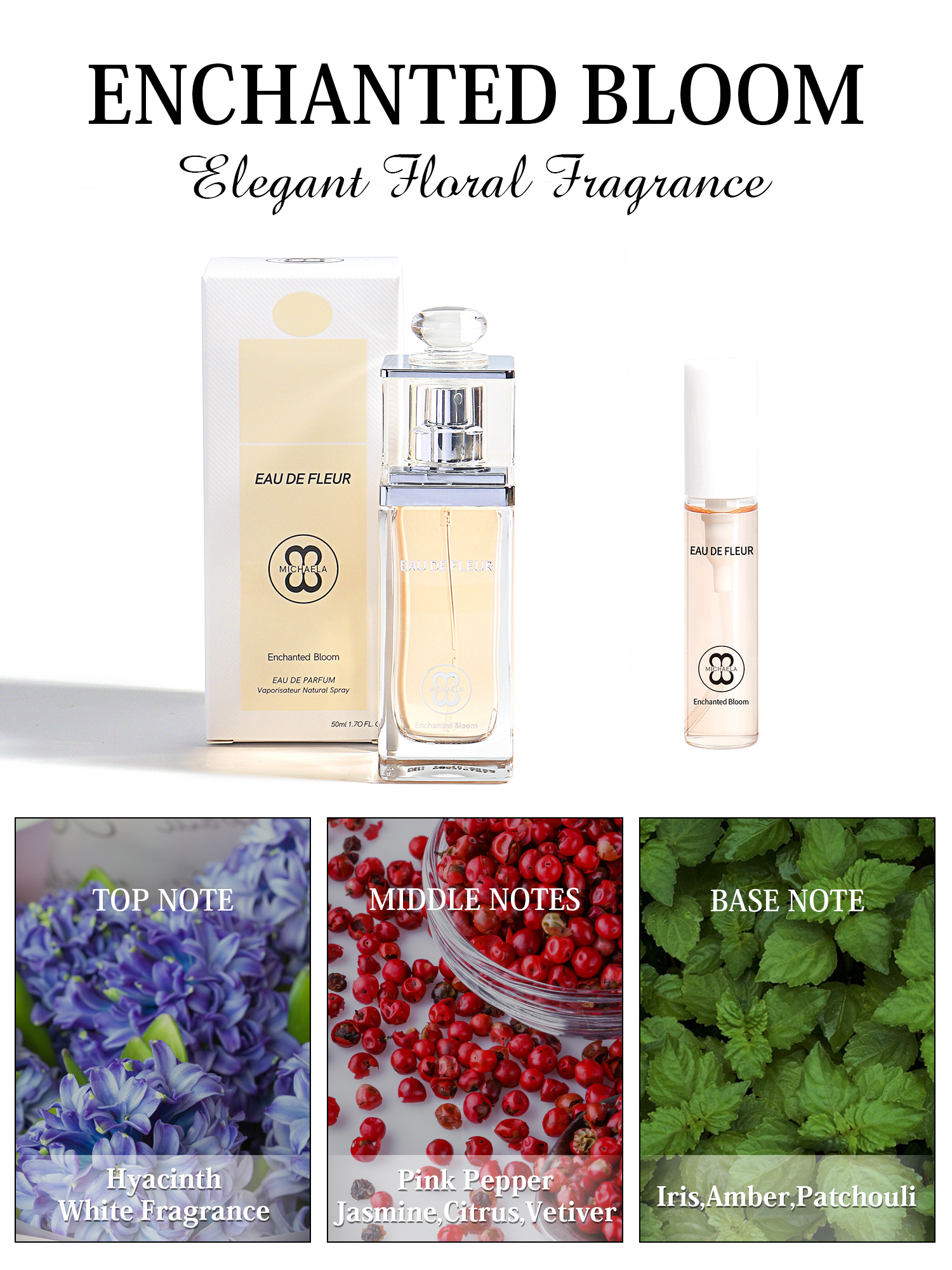 MICHAELA Perfume Eau De Fleur Series Elegant Fresh Floral Fruity ...